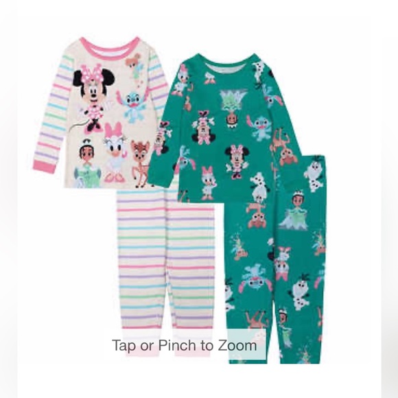 Disney | Pajamas | Nwt Disney 4 Piece Character Pajama Set | Poshmark